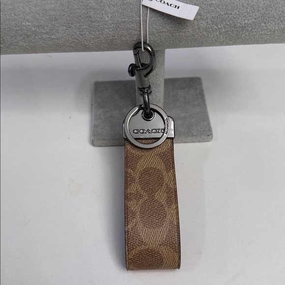 Coach | Accessories | Coach Loop Fob In Tan And Brown Signature Canvas ...